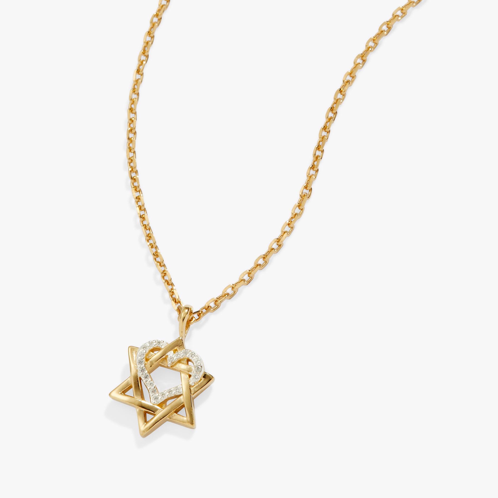 Star of David Heart Necklace, 14kt Gold Plated – ALEX AND ANI