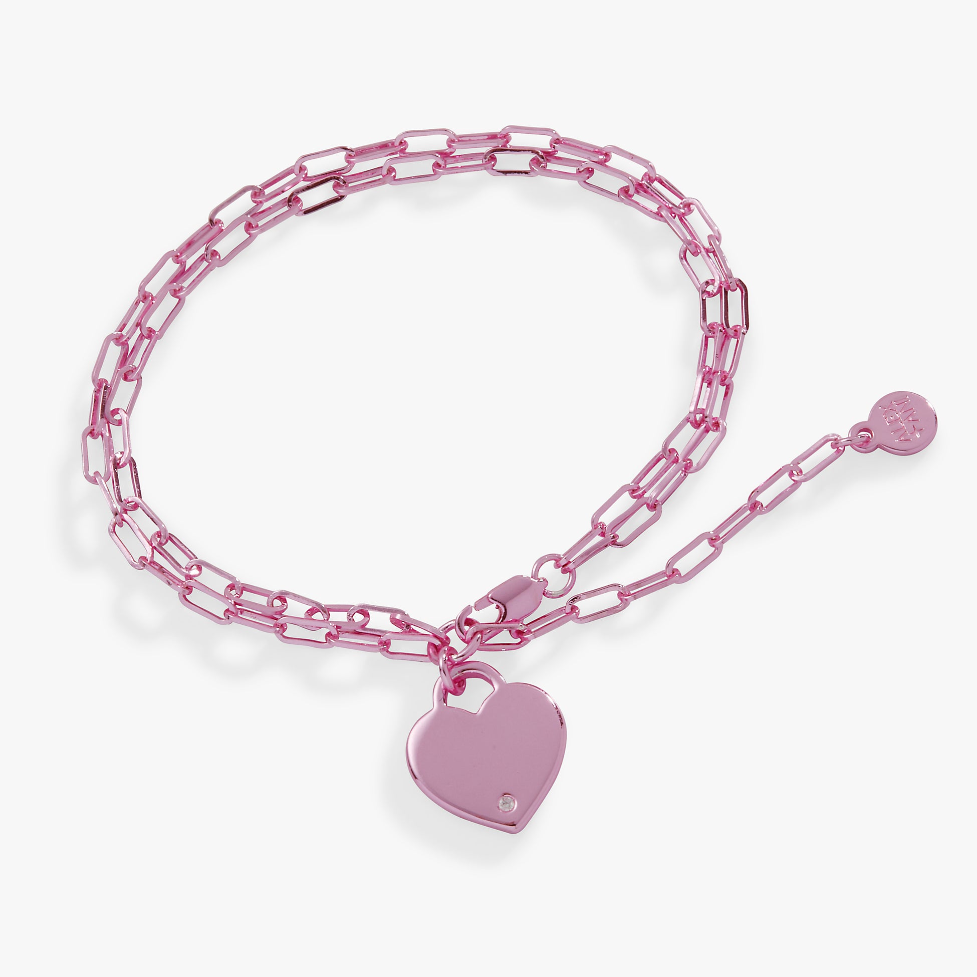 Heart Charm Double Paperclip Chain Bracelet | ALEX AND ANI