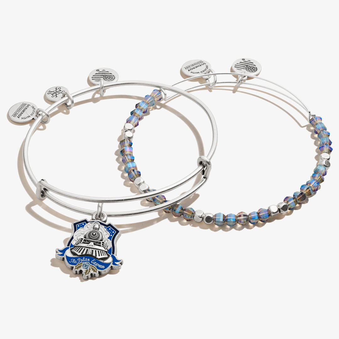 Polar Express Train Charm Bangle Beaded Bangle, Set of 2 – ALEX AND ANI