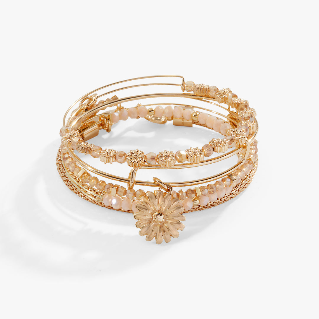 Daisy Charm Bangle Bracelet, Set of 5 | ALEX AND ANI