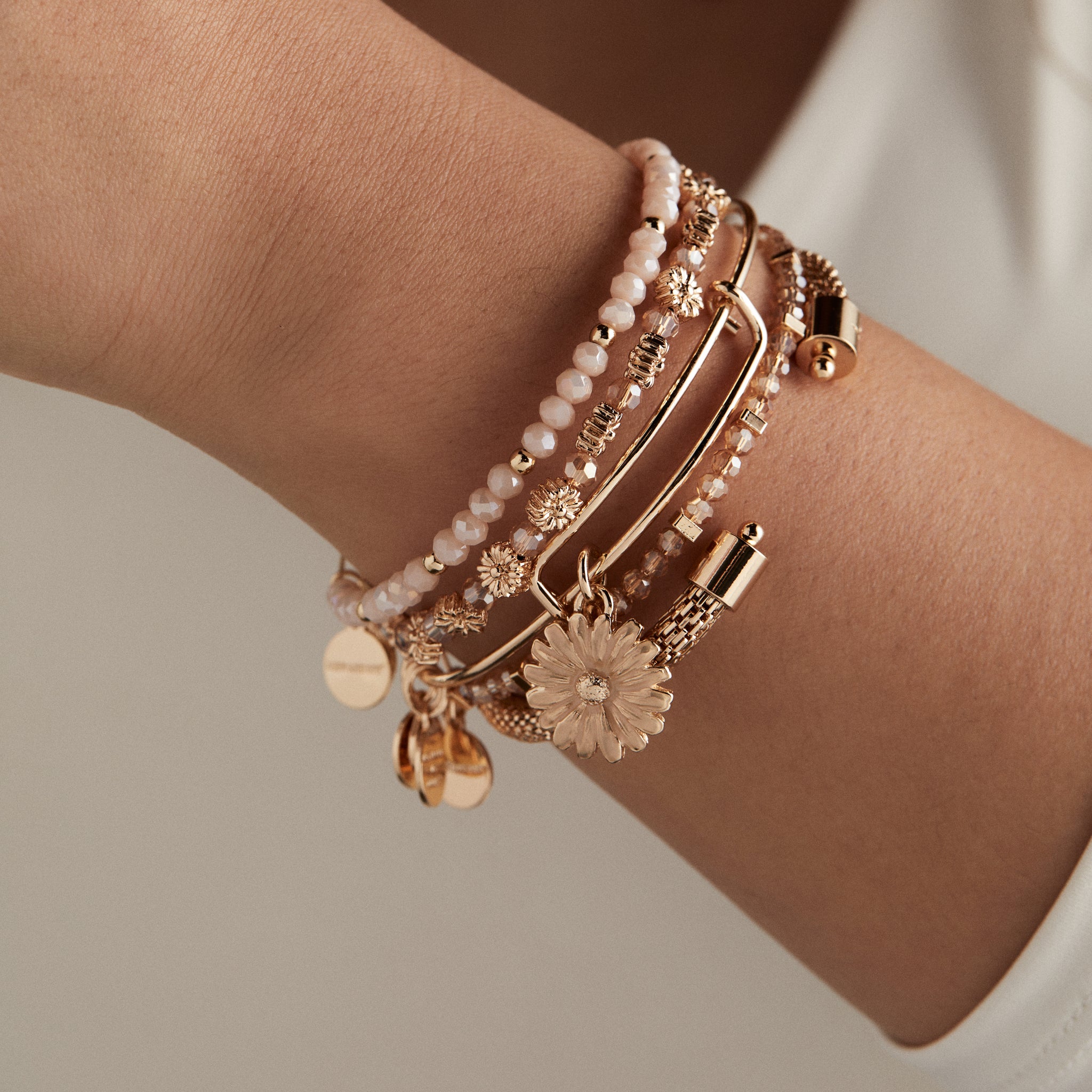 Daisy Charm Bangle Bracelet, Set of 5 | ALEX AND ANI