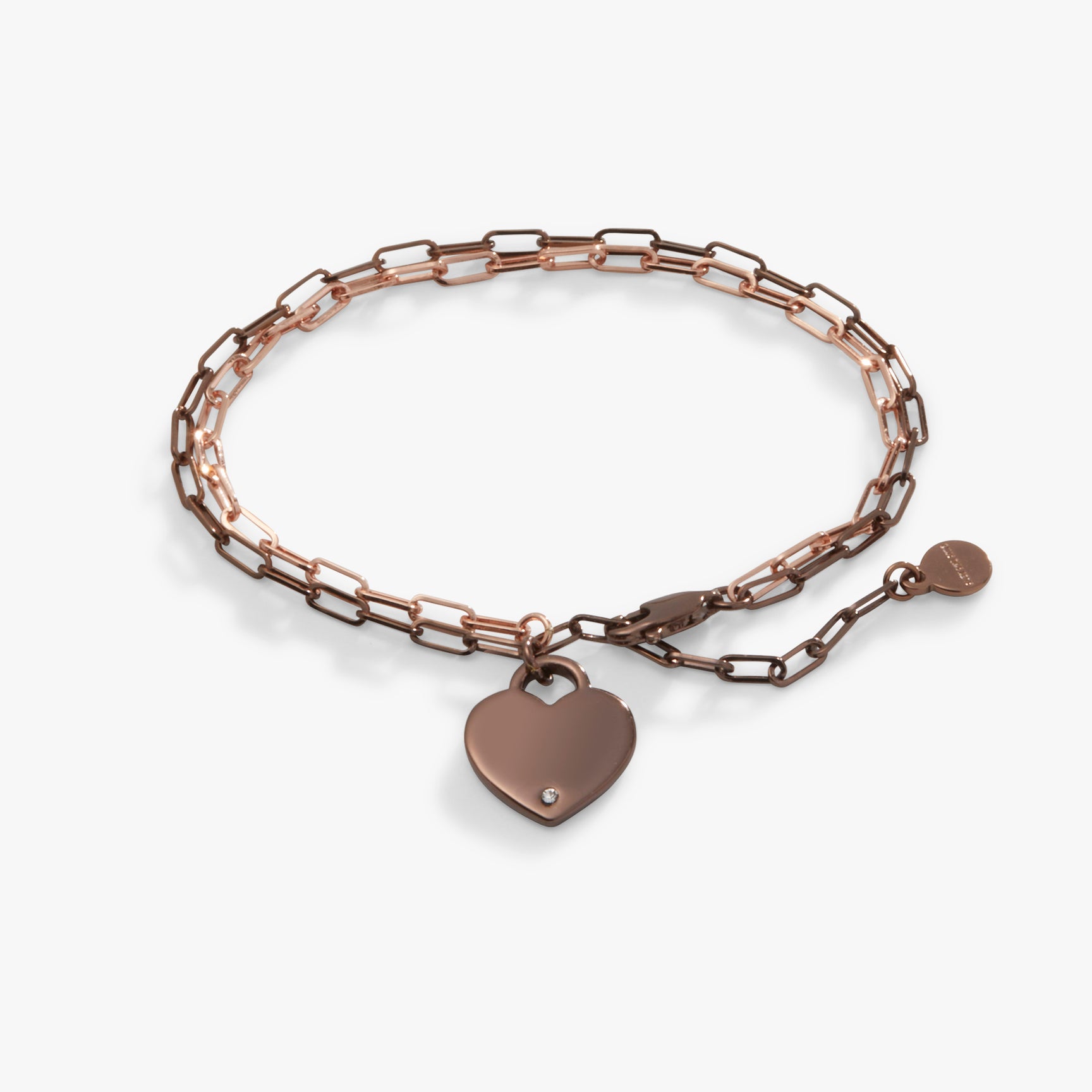 Heart Charm Double Paperclip Chain Bracelet | ALEX AND ANI