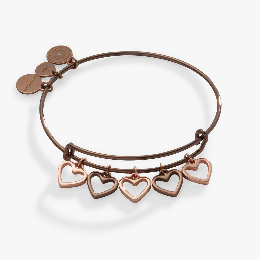 Hearts Multi-Charm Bangle Bracelet | ALEX AND ANI