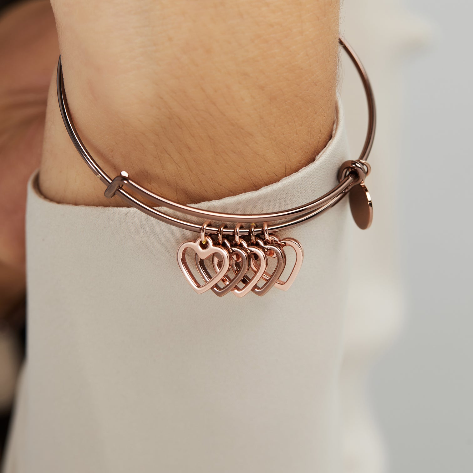 Hearts Multi-Charm Bangle Bracelet | ALEX AND ANI