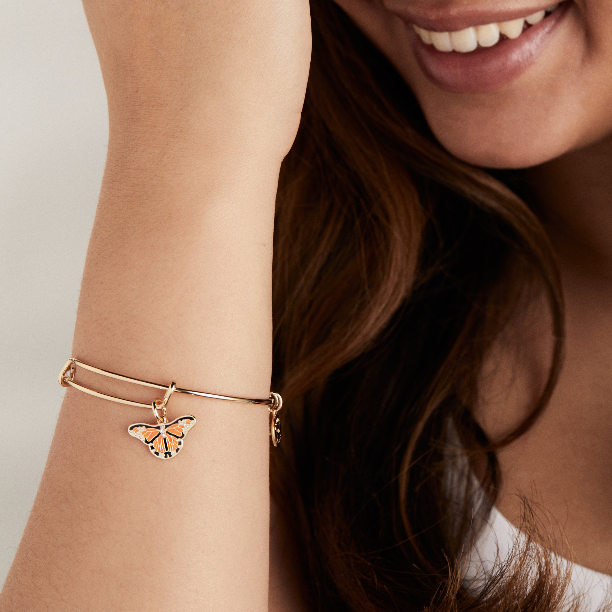 Monarch Butterfly + Crystal Accent Charm Bangle | Alex and Ani – ALEX ...