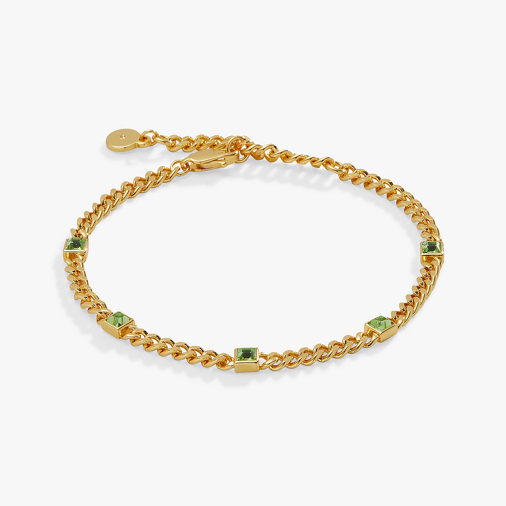 Peridot Curb Chain Bracelet, August Birthstone | ALEX AND ANI